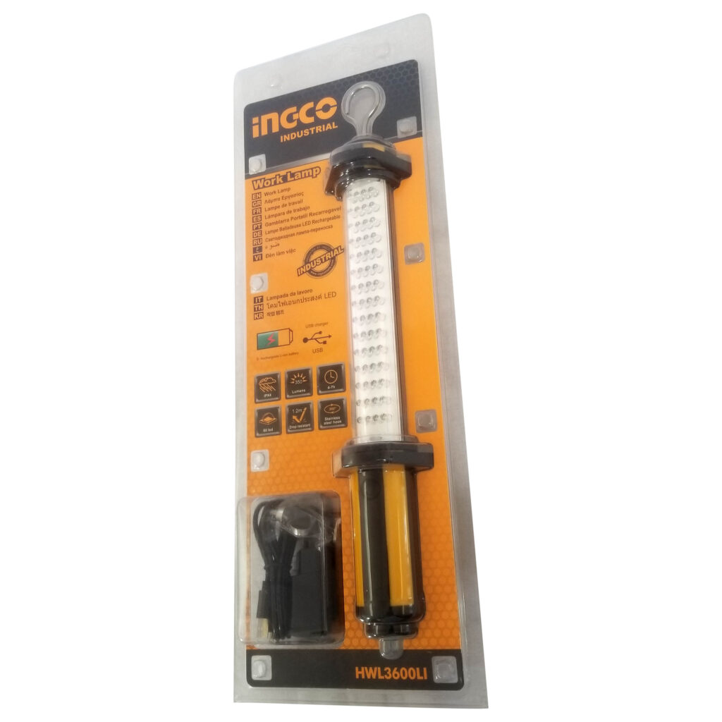 INGCO Rechargeable Work Lamp 60pcs LED HWL3600LI - INGCO Tools St Lucia ...